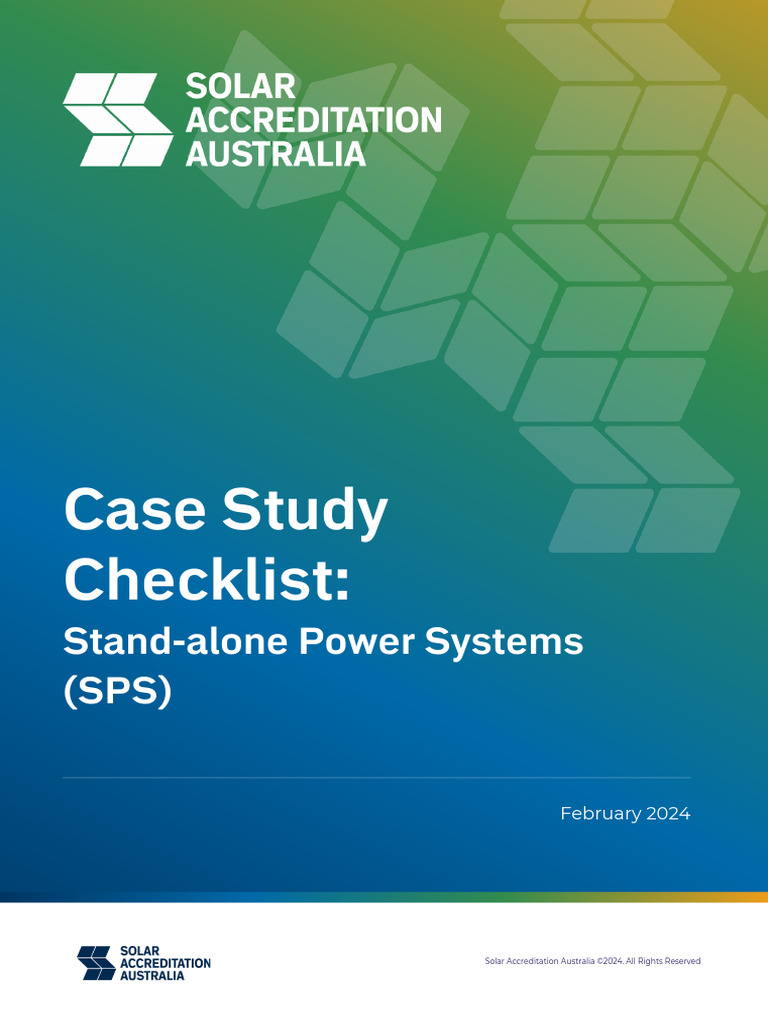 SAA SPS Case Study Checklist | PDF | Photovoltaics | Solar Panel