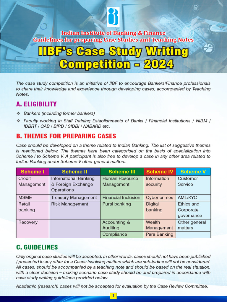 BROCHURE Case Study Writing Competition 2024 | PDF | Banks | Business