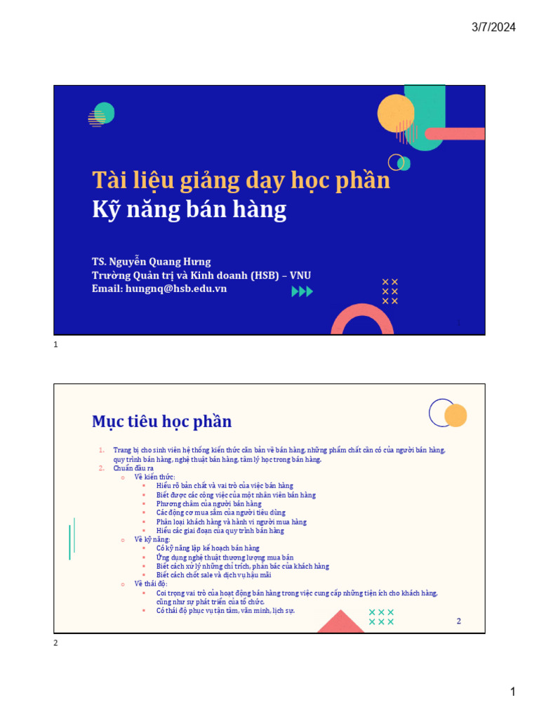Hoc Phan Ky Nang Ban Hang | PDF