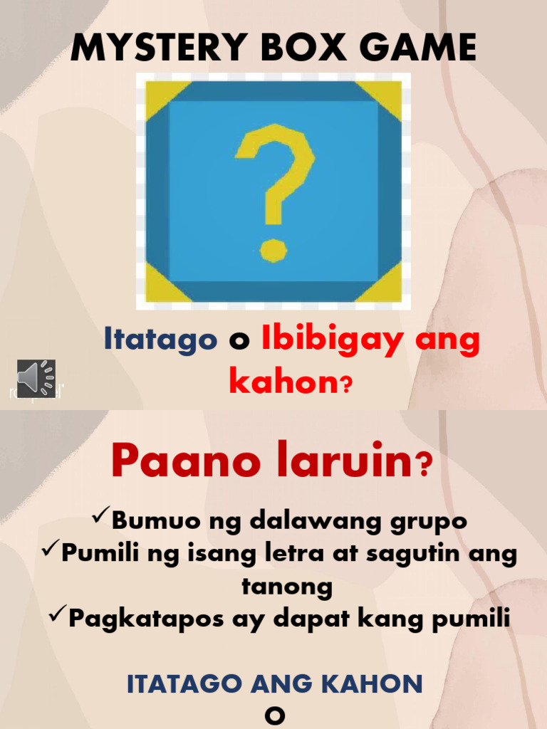 Mystery Box Game- Grade 10 | PDF