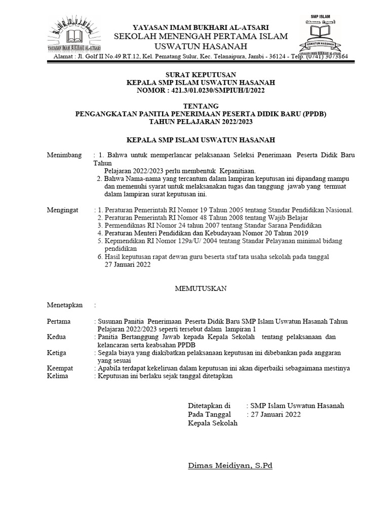 SK PPDB 2022-2023 Baru | PDF