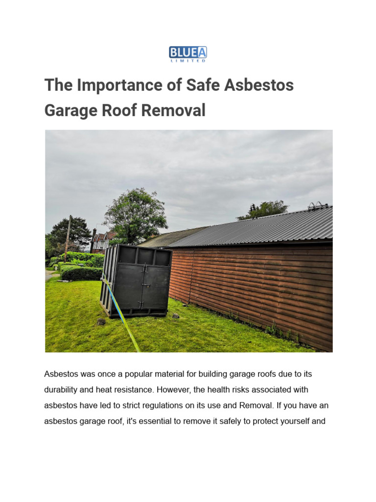 The Importance of Safe Asbestos Garage Roof Removal | PDF | Asbestos ...
