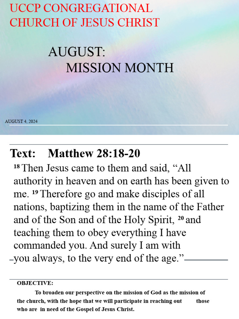 Mission Month: Making Disciples | PDF | Jesus | Salvation