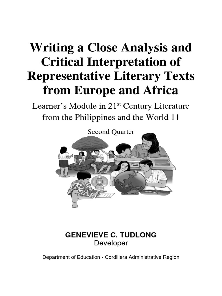 21st-Century-Literature Q2 W3 Writing-A-Close-Analysis Europe-Africa Tudlong v1 | PDF | African ...