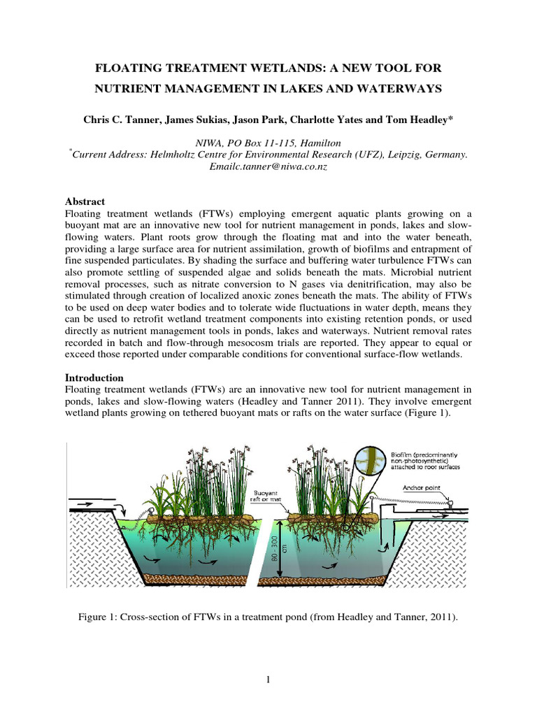 L - 5 FLOATING TREATMENT WETLANDS A NEW TOOL For Nutrient Management in ...