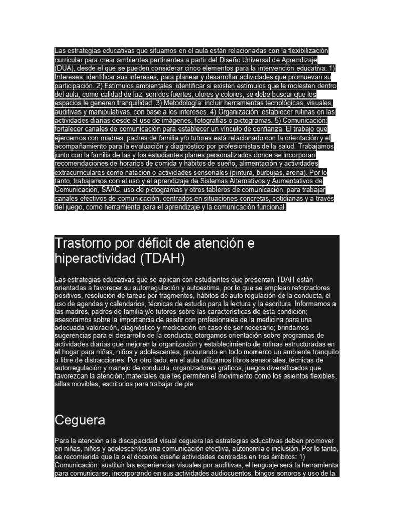Trastorno Por Déficit de Atención e Hiperactividad (TDAH) | PDF | Desorden hiperactivo y deficit ...