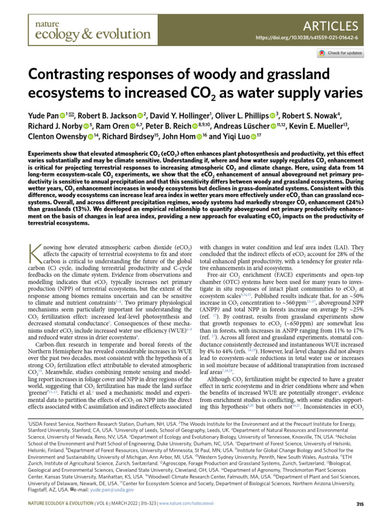 CO2 Paper - Pan Et Al. 2022 | PDF | Primary Production | Carbon Dioxide