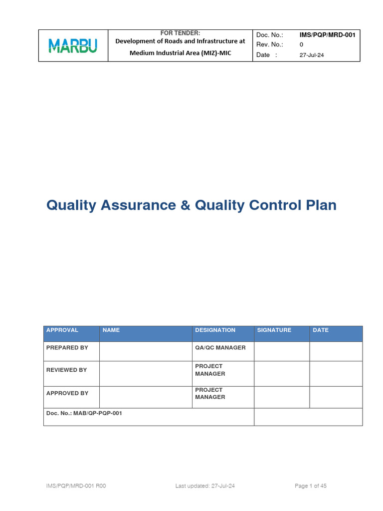 Quality Assurance & Quality Control Plan | PDF | Quality Assurance ...