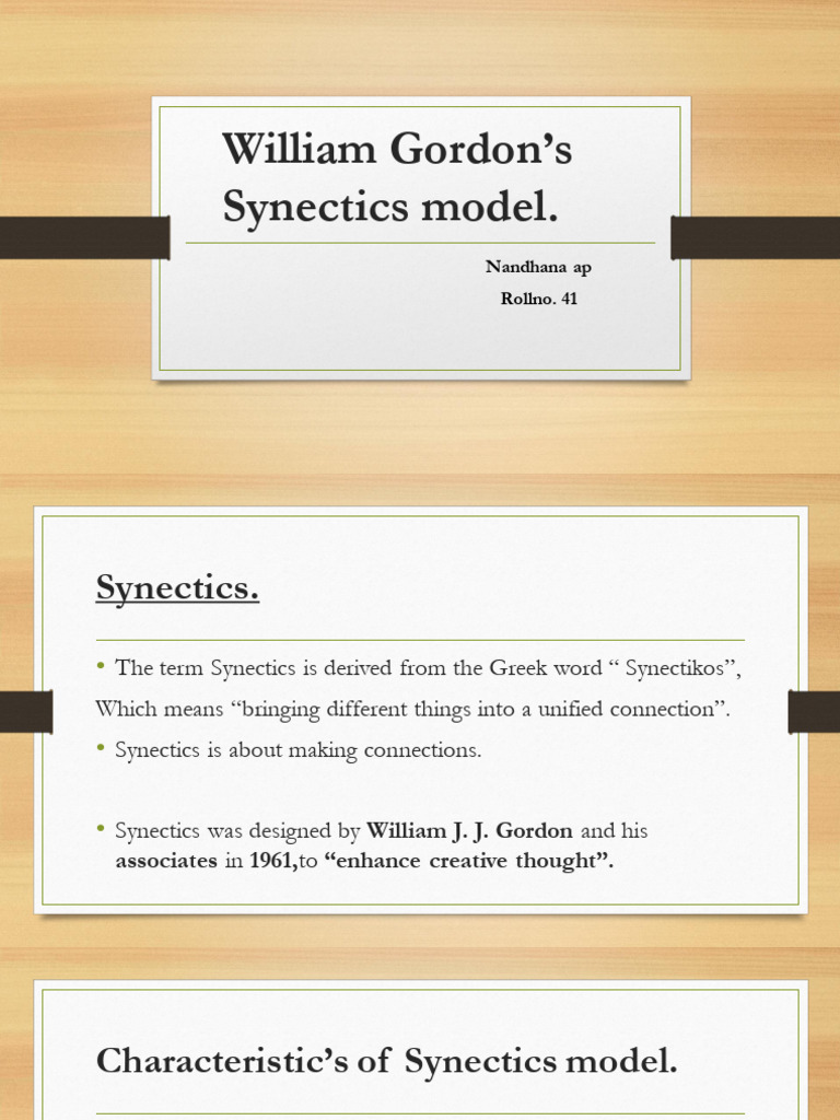 William Gordon's Synectics Model Explained | PDF | Analogy | Metaphor