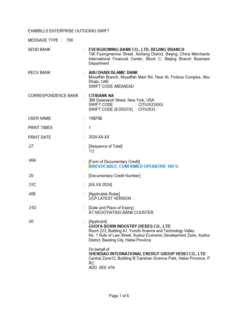 LC Confirmation BKT - RVGT - EVERGROWING | PDF | Cargo