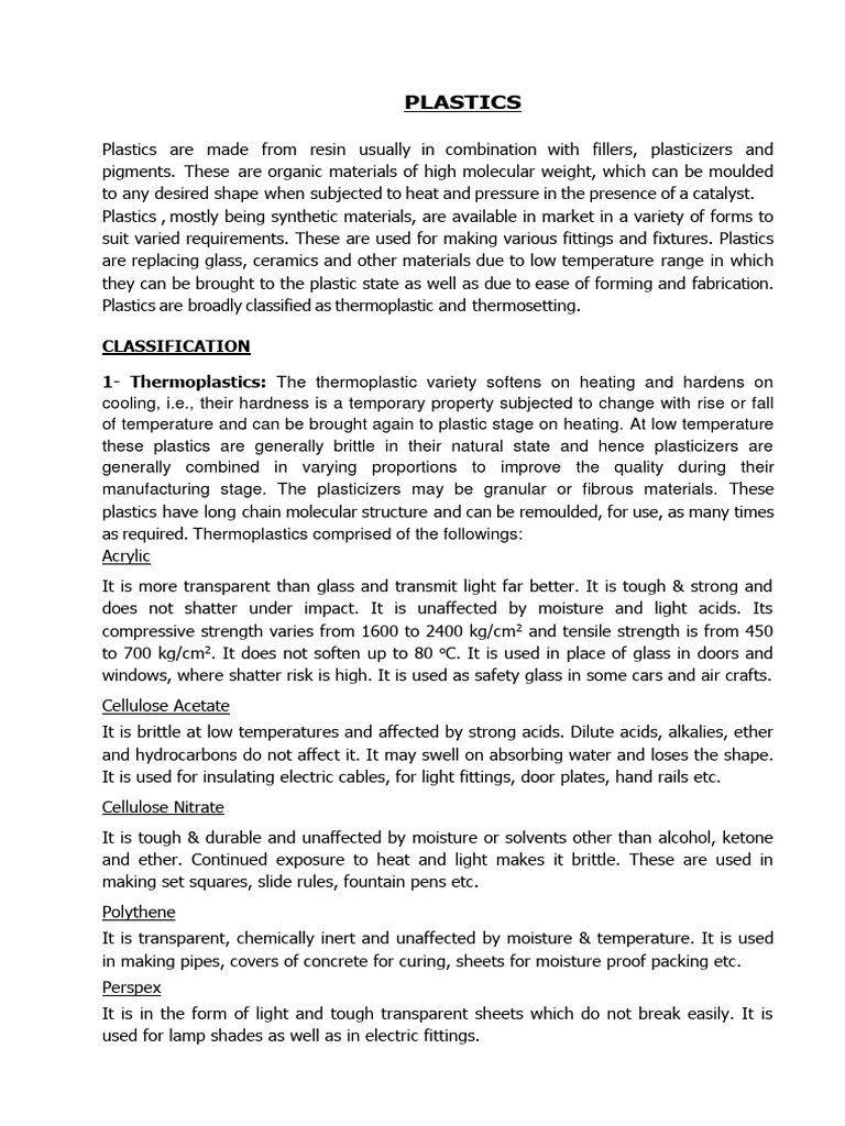 Plastics | PDF | Plastic | Polyvinyl Chloride