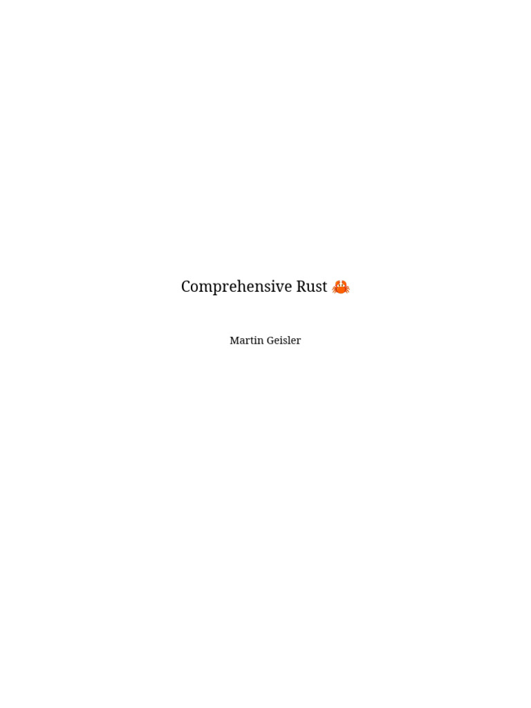 Comprehensive Rust | PDF | Computer Programming | Software Engineering Comprehensive Rust | PDF | Computer Programming | Software Engineering