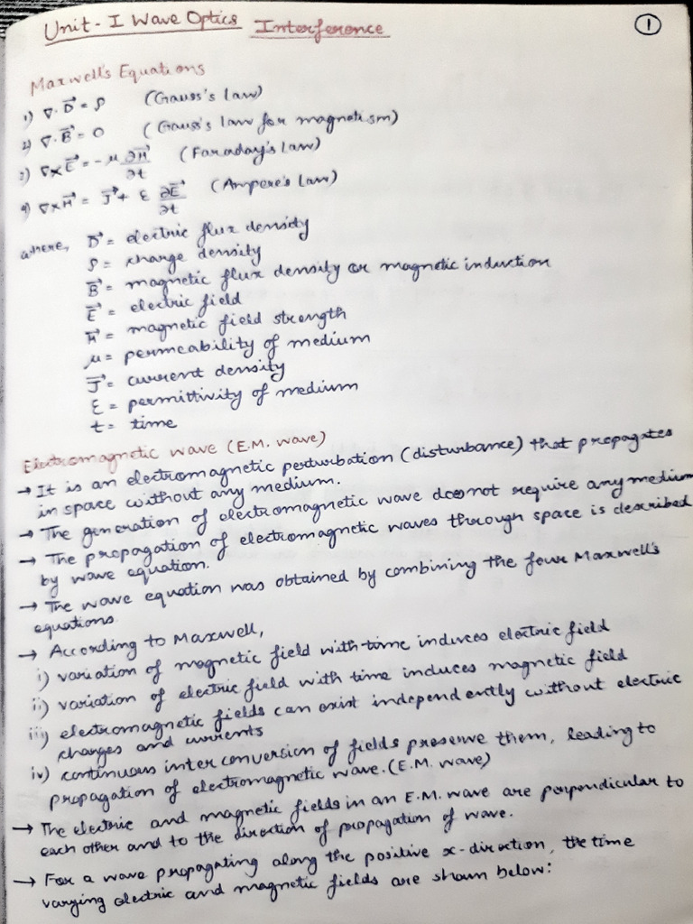 Unit 1 Wave Optics | PDF | Waves | Oscillation