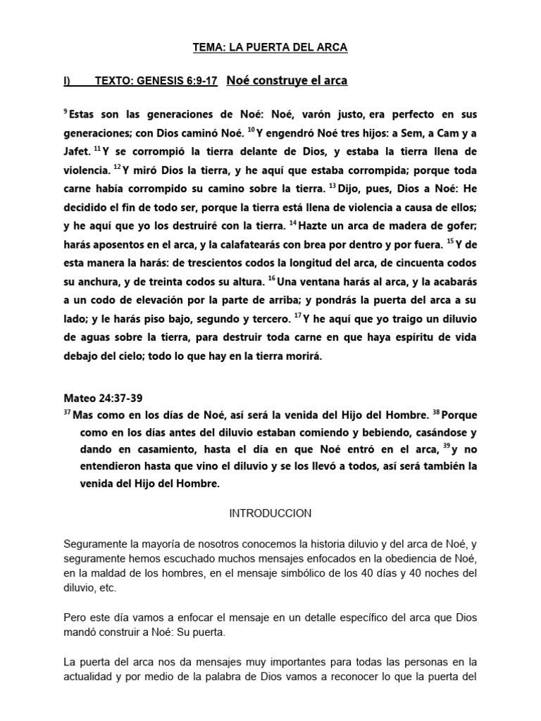 La Puerta Del Arca 3 | PDF | Noé | Arca de Noé