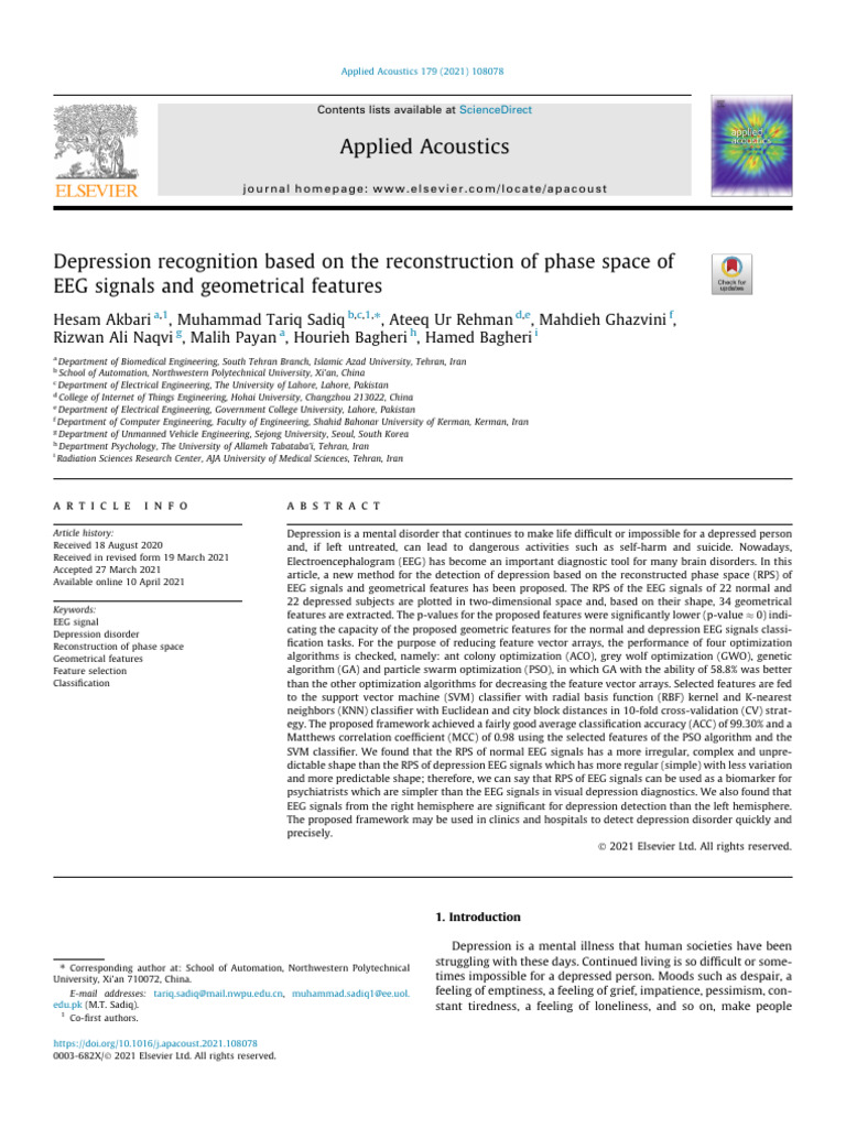 EEG-Based Depression Detection Method | PDF | Electroencephalography | Area
