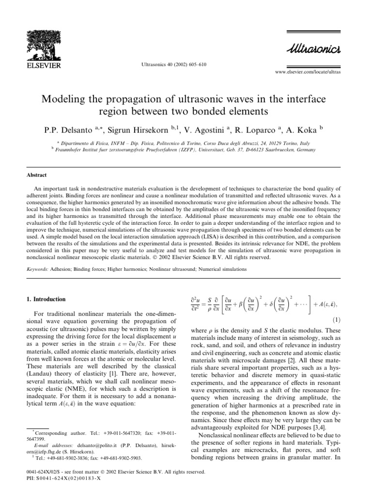 Modeling The Propagation of Ultrasonic Wave | PDF | Waves | Ultrasound