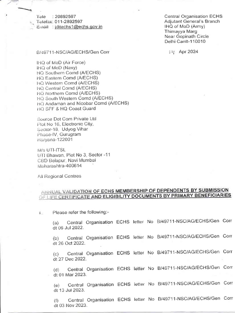 ECHS Card Validation Update | PDF | Technology & Engineering