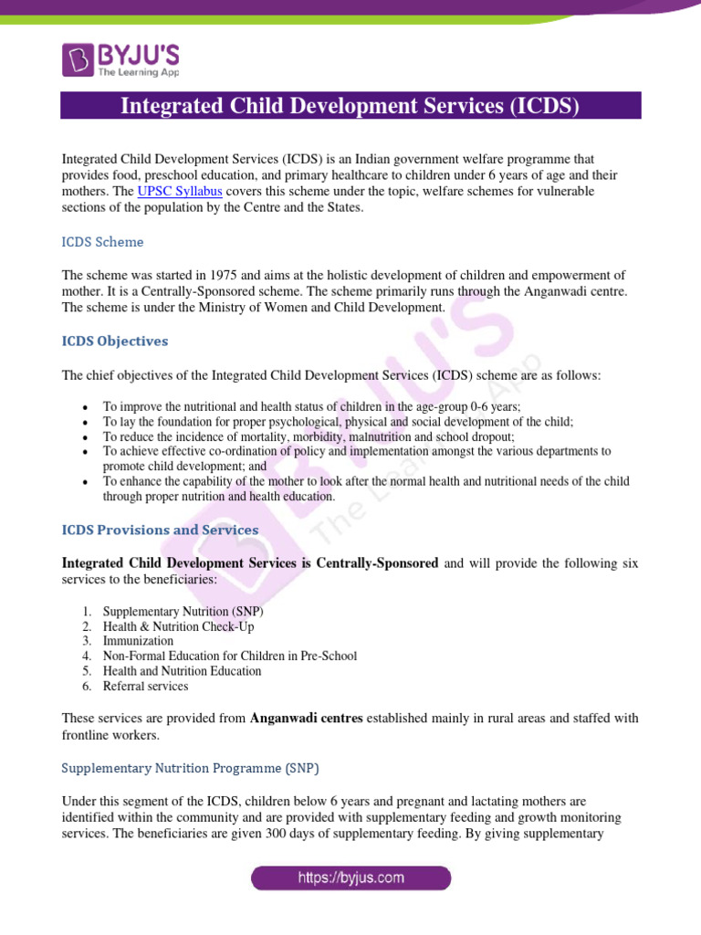 ICDS | PDF | Medicine | Childhood