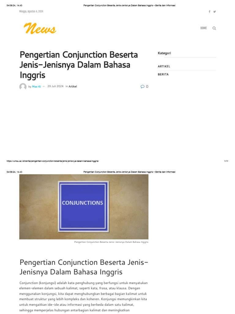 Pengertian Conjunction Beserta Jenis-Jenisnya Dalam Bahasa Inggris ...