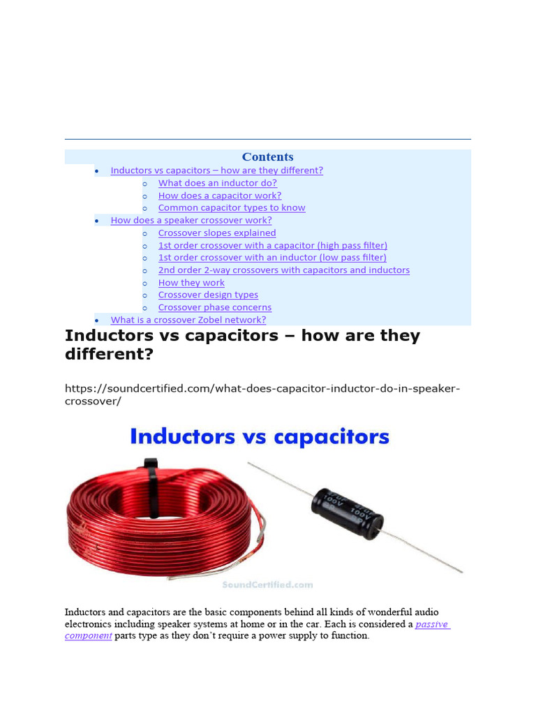 The Crossovers & Speaker Systems | PDF | Loudspeaker | Capacitor