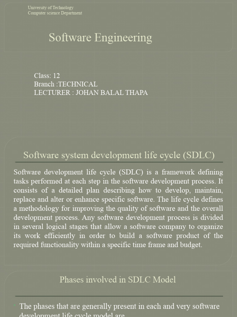 12 T SDLC Presentation | PDF | Software Development Process | Software ...