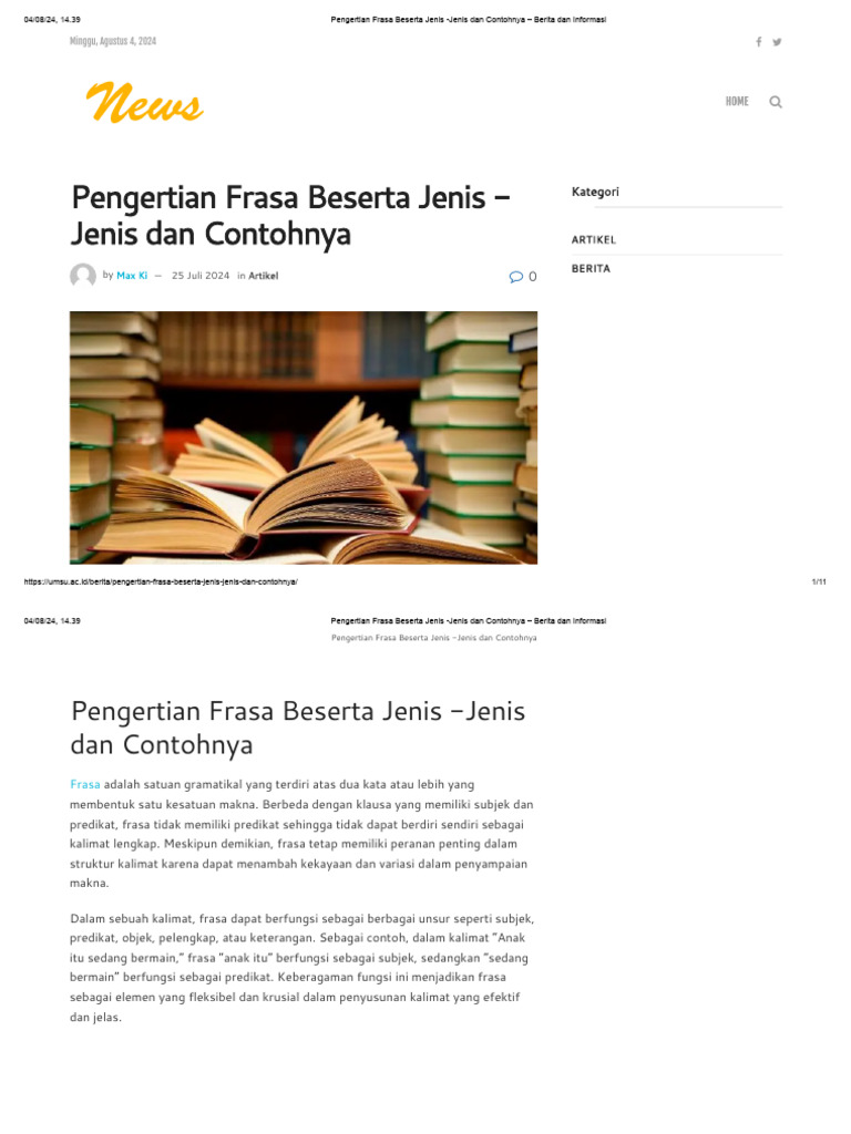 Pengertian Frasa Beserta Jenis -Jenis dan Contohnya – Berita dan ...
