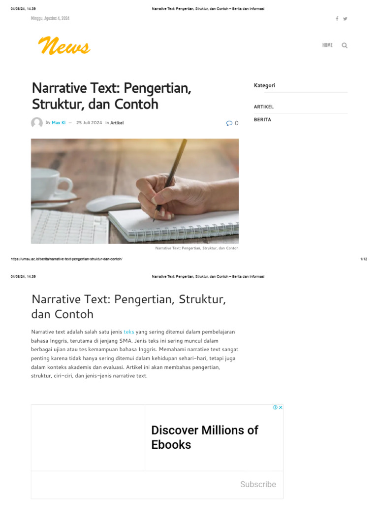 Narrative Text - Pengertian, Struktur, Dan Contoh - Berita Dan ...