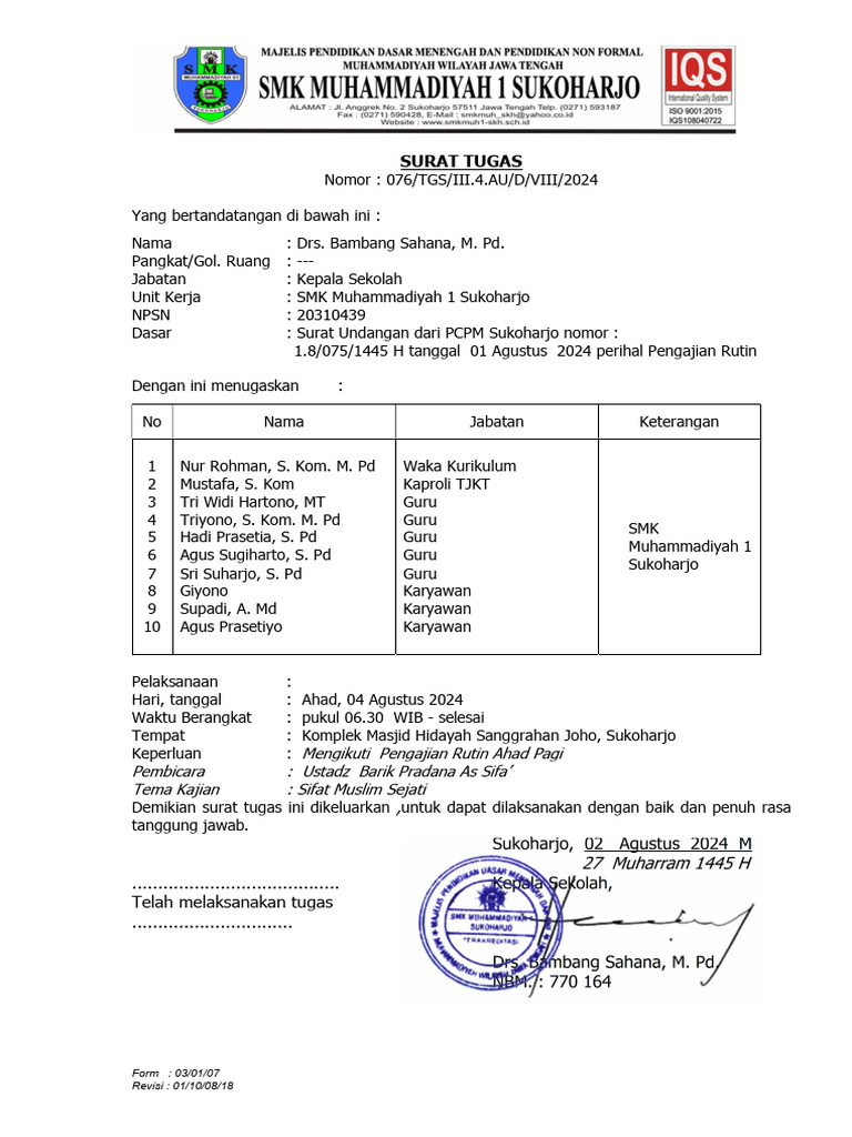 Surgas Pengajian RUTIN PDPM SKH | PDF
