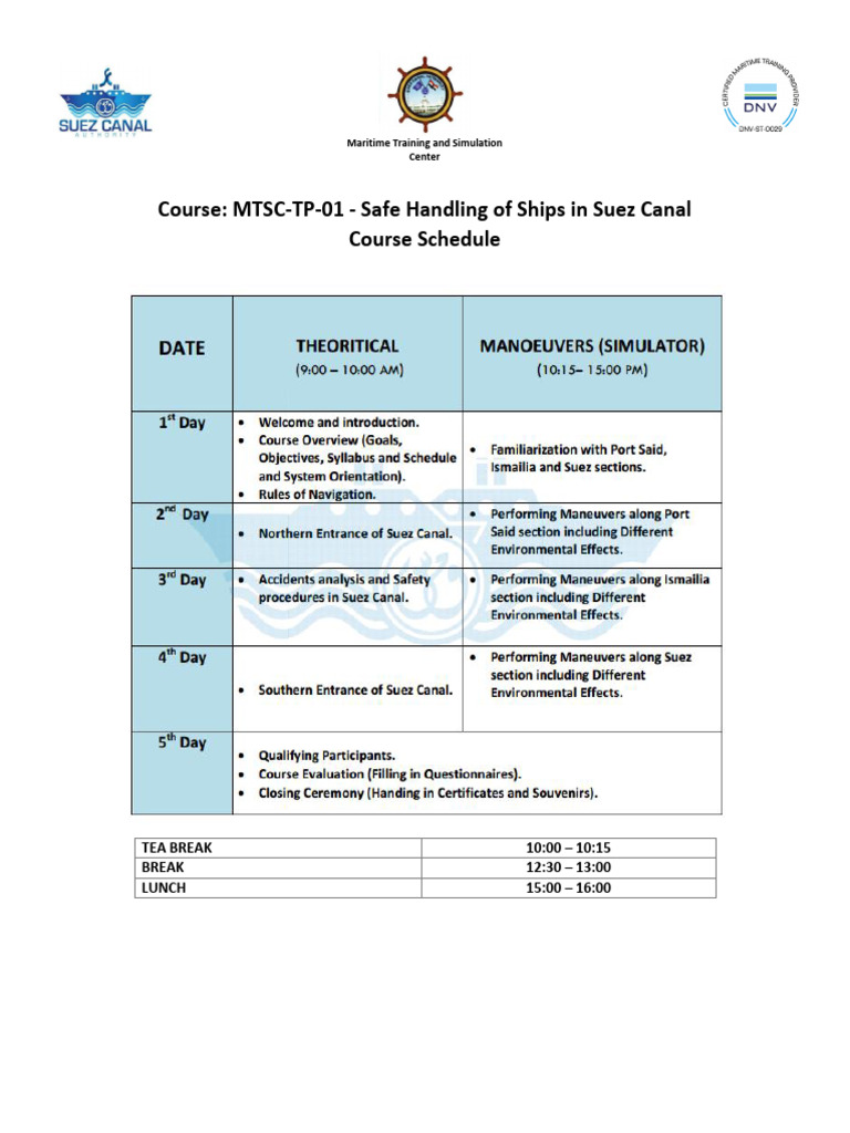 MTSC-TP-01 - Course Schedule | PDF | Science & Mathematics