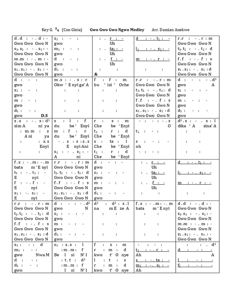 Gwo Gwo Gwo Ngwo Medley | PDF