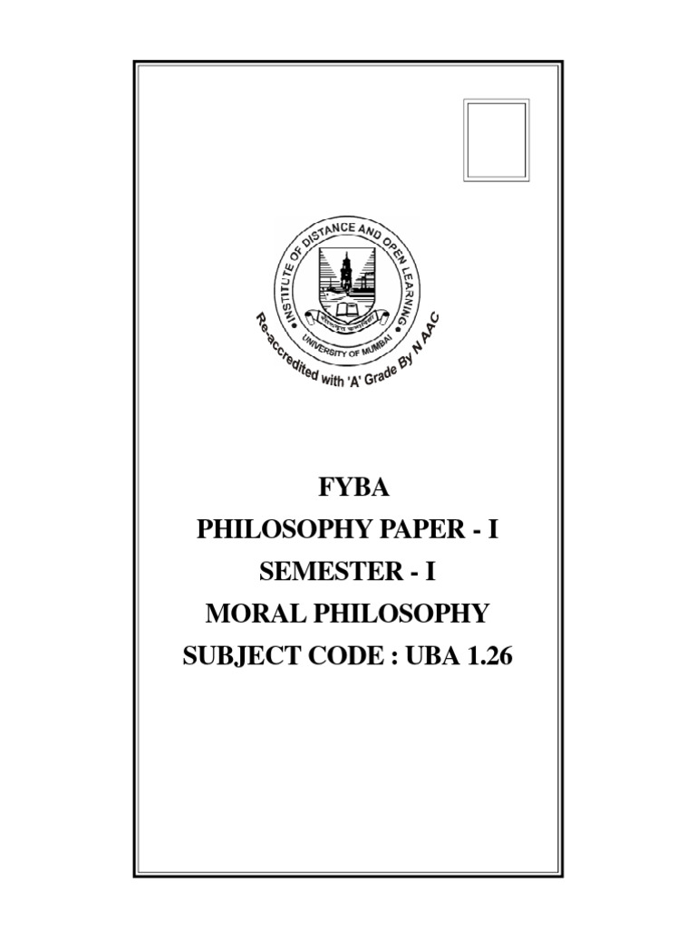 FYBA Philosophy English Semester I | PDF | Relativism | Morality