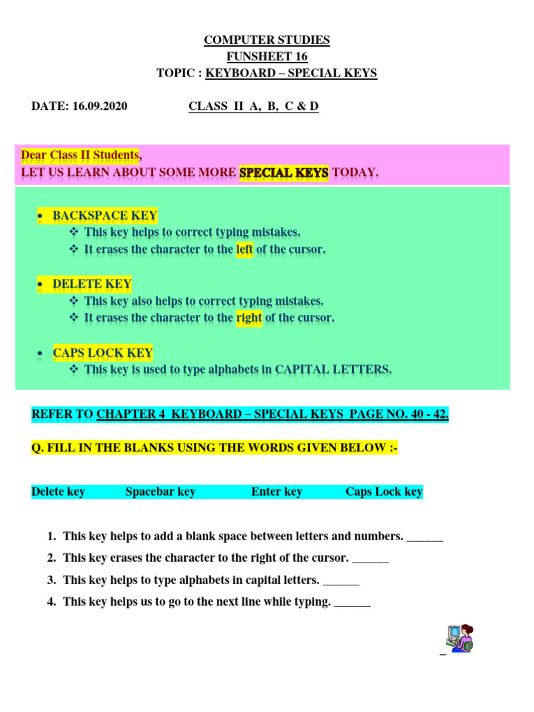 Special Keys on the Keyboard Guide | PDF