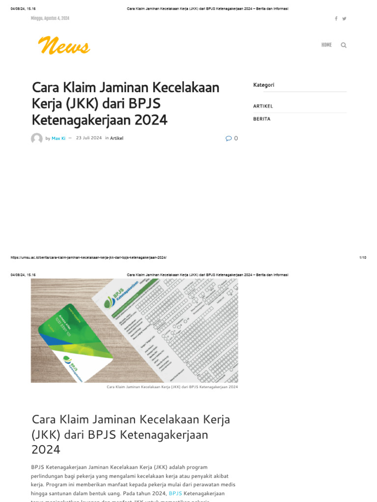 Cara Klaim Jaminan Kecelakaan Kerja (JKK) dari BPJS Ketenagakerjaan 2024 – Berita dan Informasi ...