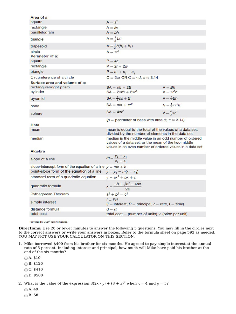 Kaplan_Math Practice | PDF | Equations | Interest