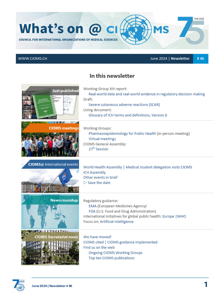 CIOMS Newsletter46 June2024 | PDF | Clinical Trial | World Health ...