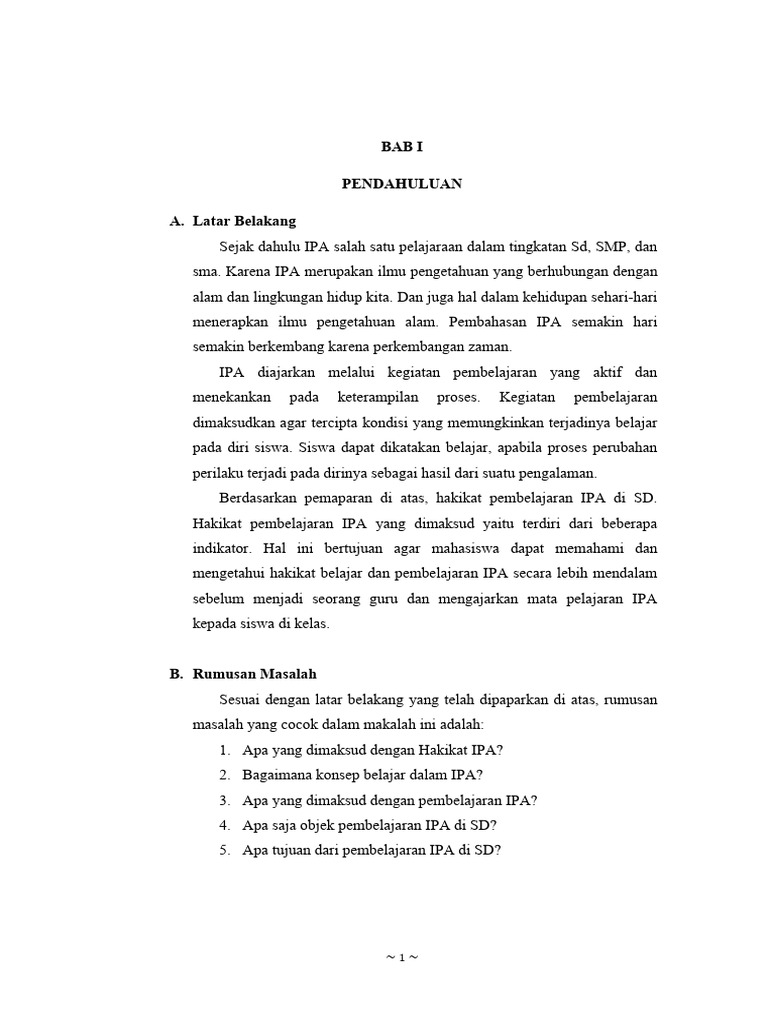 Makalah Pembelajaran IPA | PDF