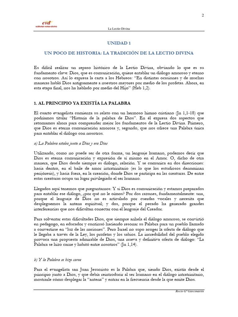 Orígenes de la Lectio Divina | PDF | Lectio Divina | Biblia