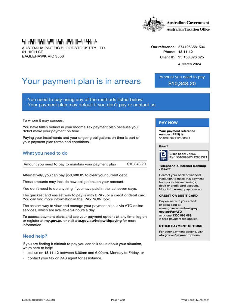 Your Payment Plan Is in Arrears 2024 | PDF | Payments | Services ...