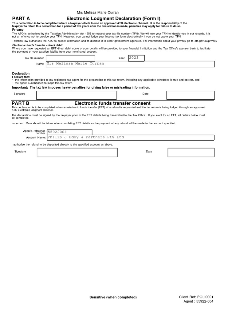 2023 Individual Tax Return Declaration | PDF | Tax Deduction | Taxes