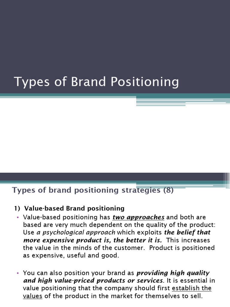 5A. Types of Positioning | PDF | Brand | Celebrity