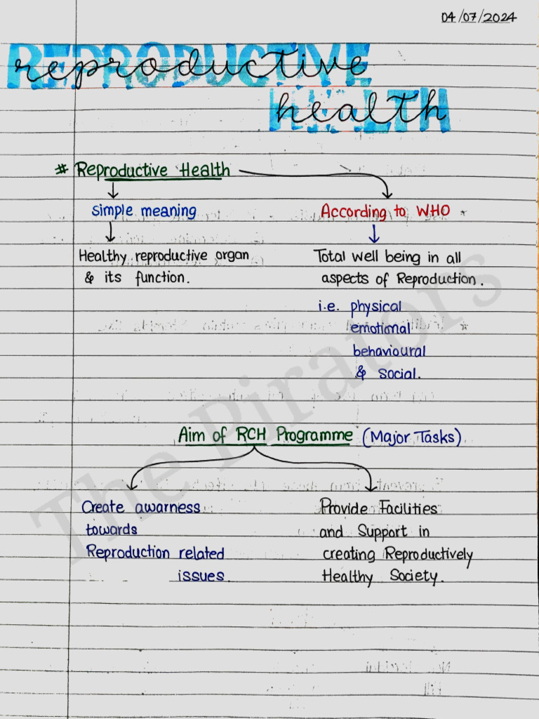 Reproductive Health (Handwritten Notes) | PDF
