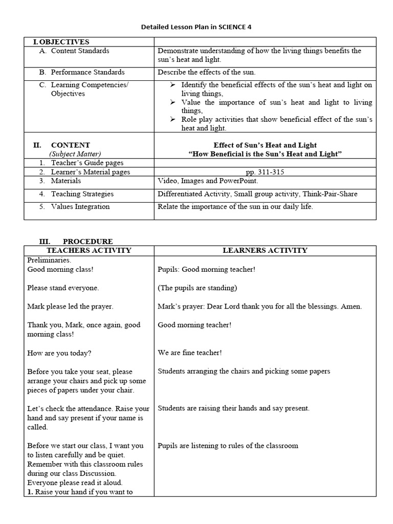 LUNA Detailed Lesson Plan | PDF | Lesson Plan | Teachers