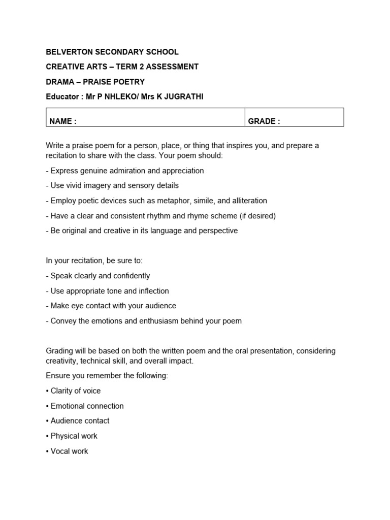 Drama Assessment | PDF