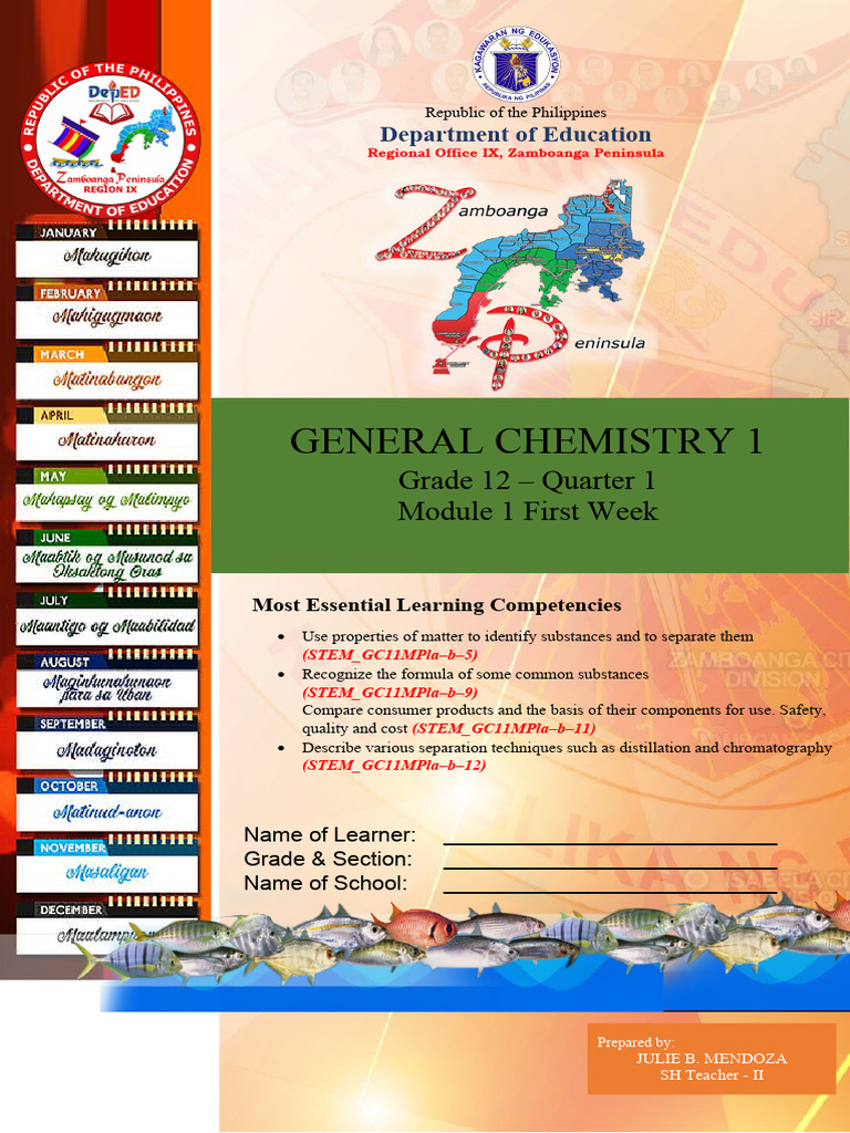 Grade 12 Chemistry Module: Properties of Matter | PDF | Mixture ...