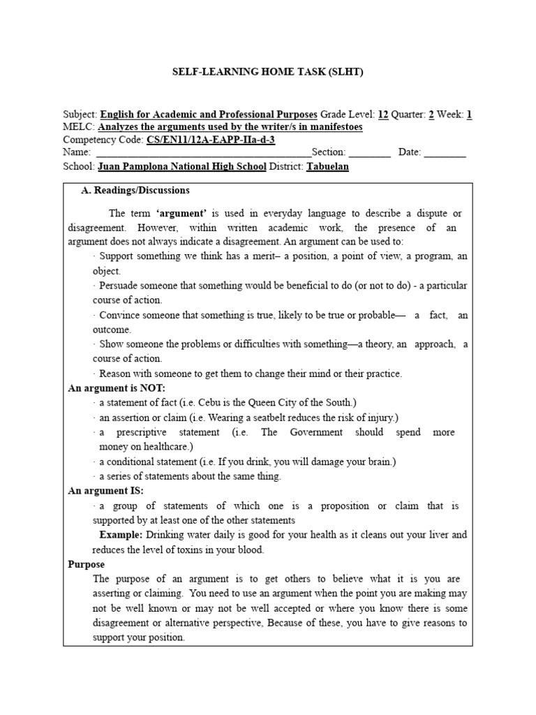 EAPP | PDF | Argument | Reason