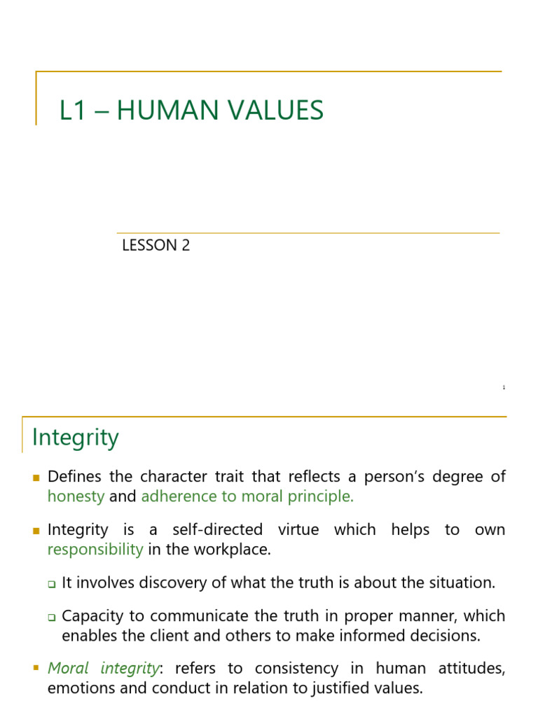 L2 - Human Values | PDF | Service Learning | Learning