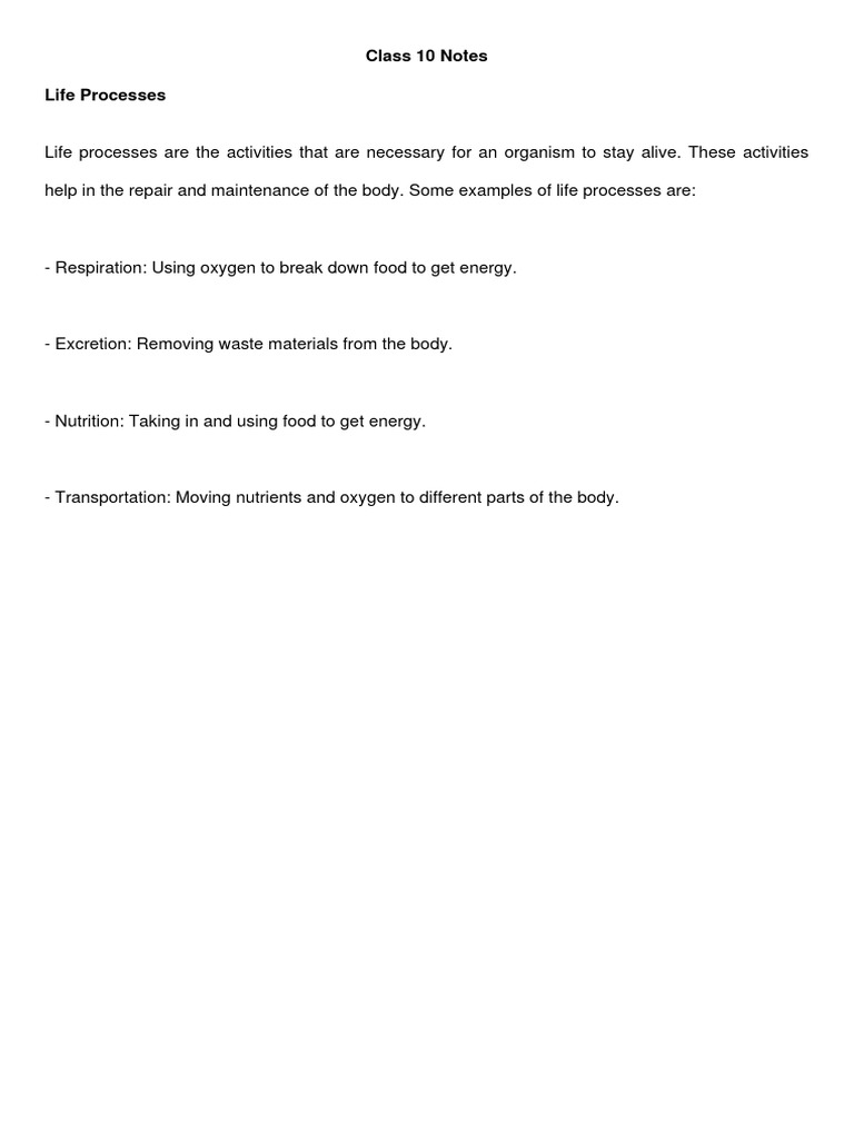 Life Processes Simplified Styled Pdf Nutrition Diet Nutrition