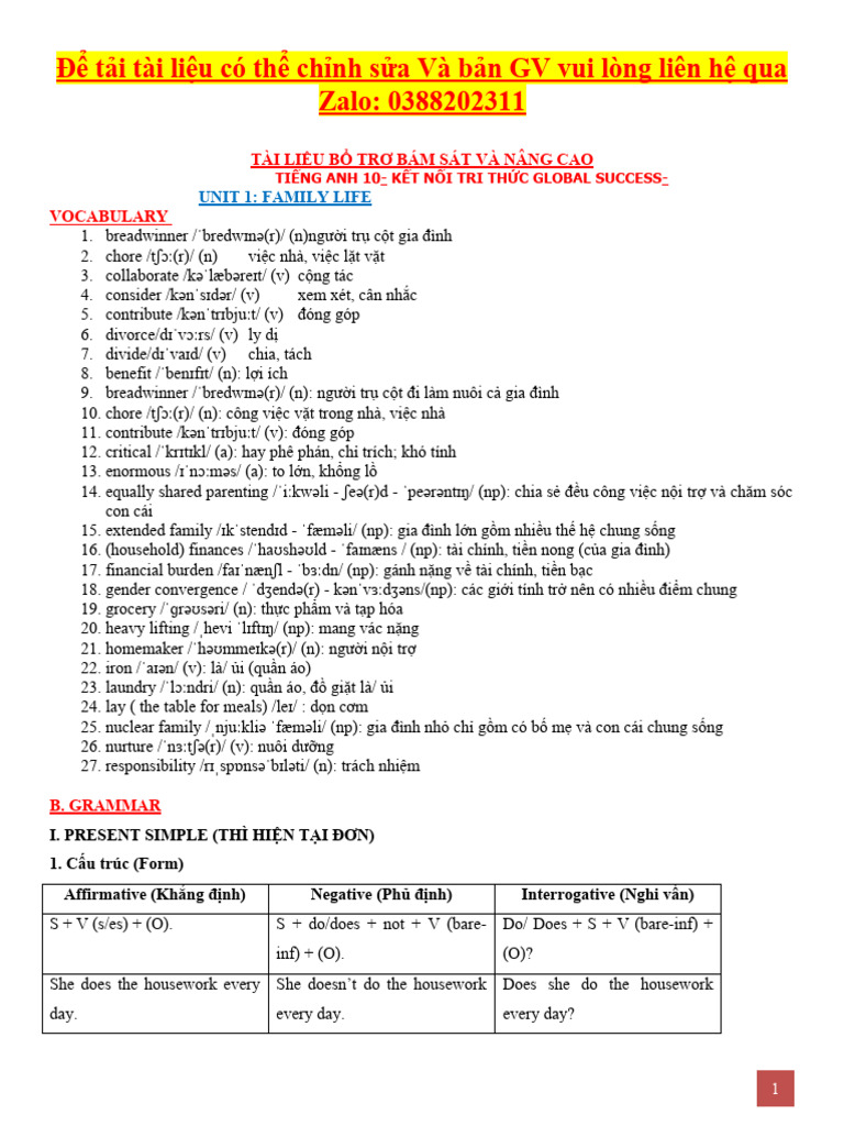 Bài B TR Global Success 10 Cho HS | PDF