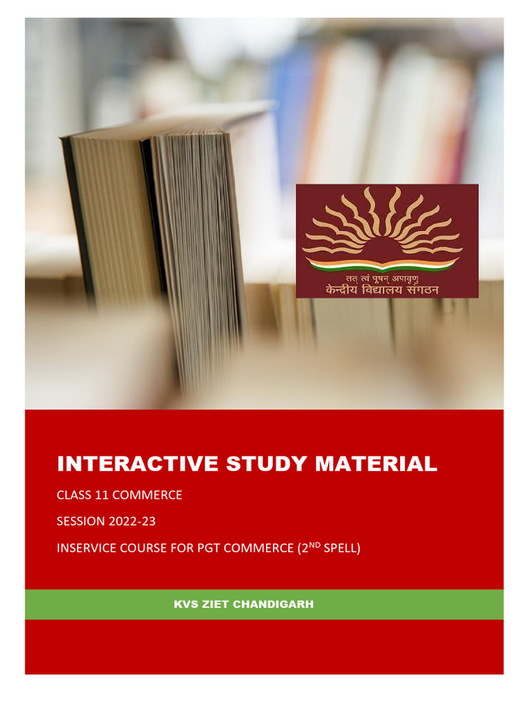 Interactive Study Material Class-Xi Business Studies 2022-23 | PDF ...