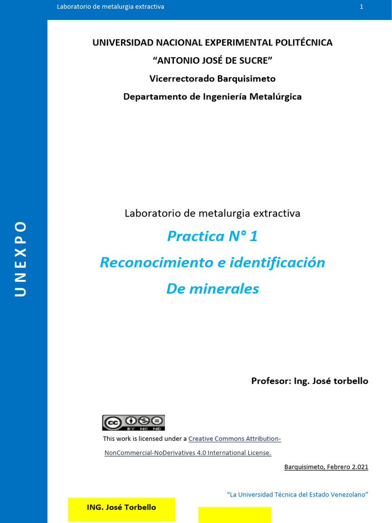 Practica N°1. Mineralogia | PDF | Minerales | Mineralogía